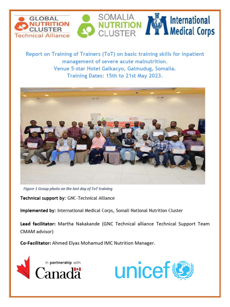 ToT Report on Nutrition Training in Somalia | PDF | Malnutrition