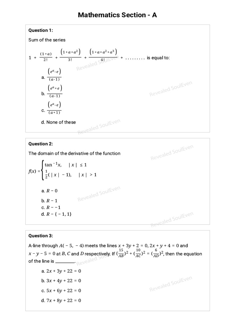 JEE Main Mock Test - 3 | PDF | Variance | Standard Deviation
