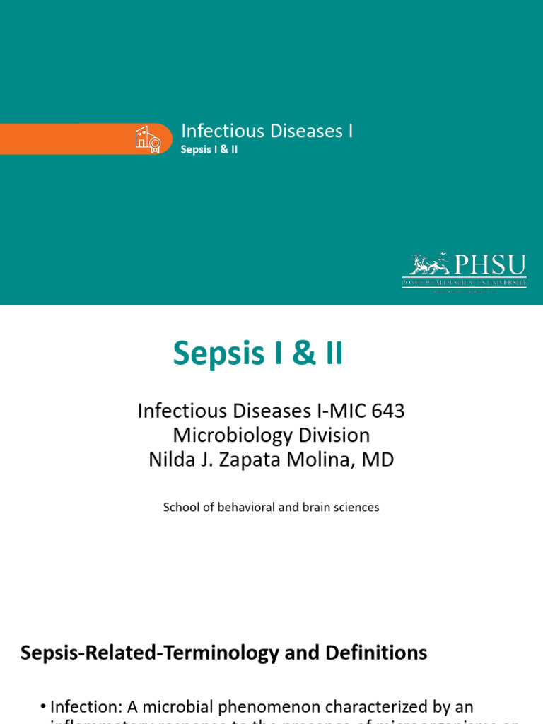 Sepsis I &II - Dr Zapata | PDF | Sepsis | Inflammation