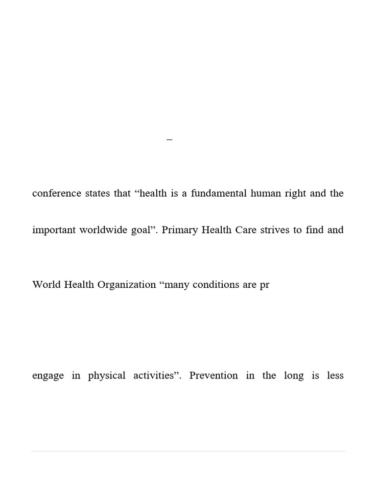 Primary Health Care Note | PDF | Health Care | Hospital