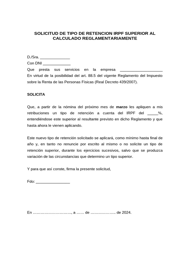 Solicitud % IRPF Superior 2.0 | PDF