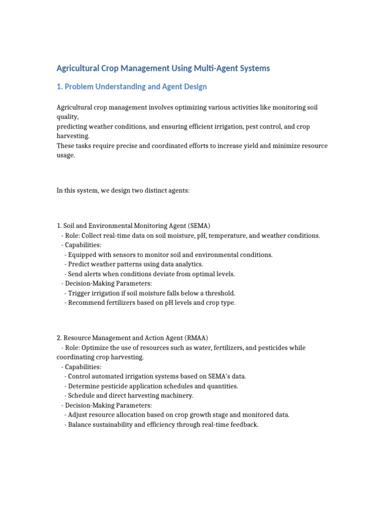 Multi-Agent Systems in Crop Management | PDF | Agriculture | Soil