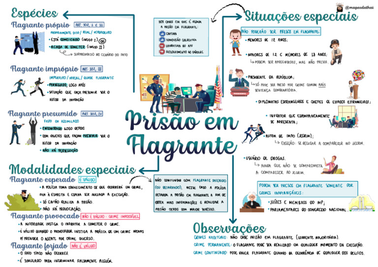 Mapa Mental Prisao em Flagrante | PDF | Crimes | Crime e Violência