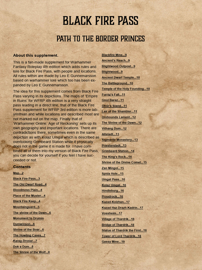 Black Fire Pass | PDF