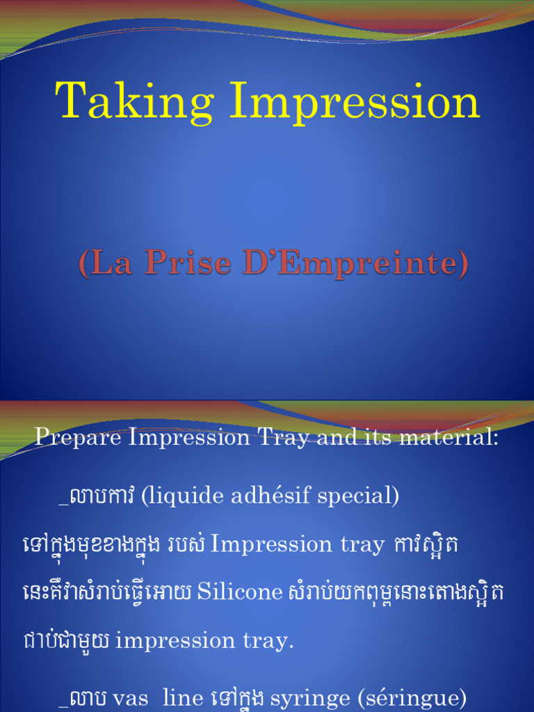 Lesson 4 Impression taking | PDF