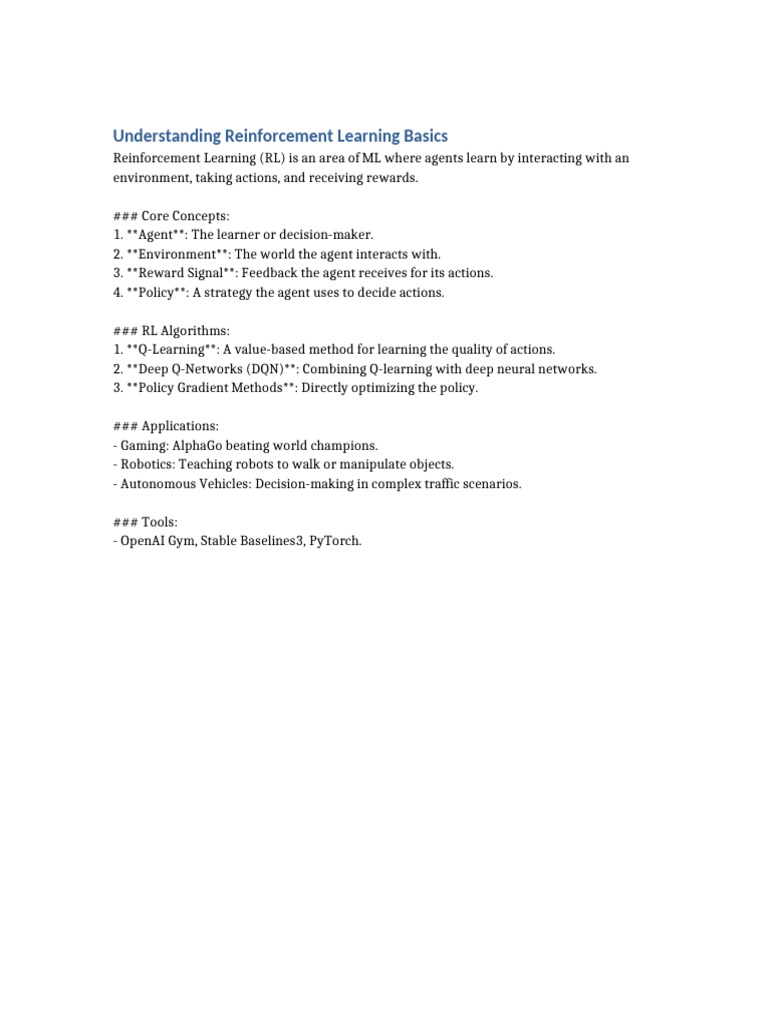 Understanding Reinforcement Learning Basics | PDF Understanding Reinforcement Learning Basics | PDF