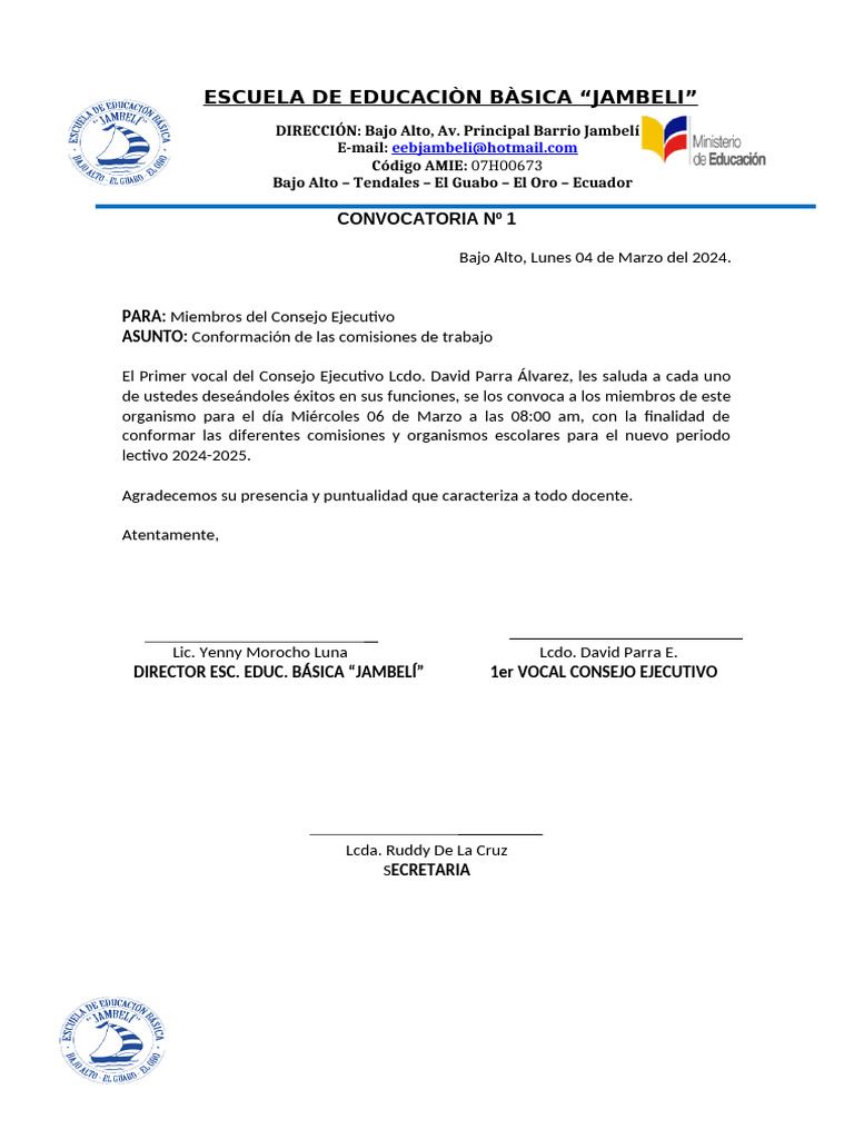 Conformación de Comisiones 2024 | PDF