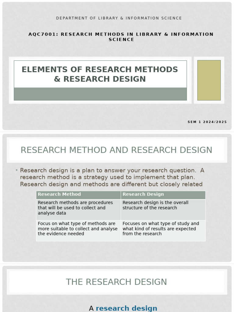 Lecture 5 - 1 Element of Research Design - SURVEY | PDF | Survey ...