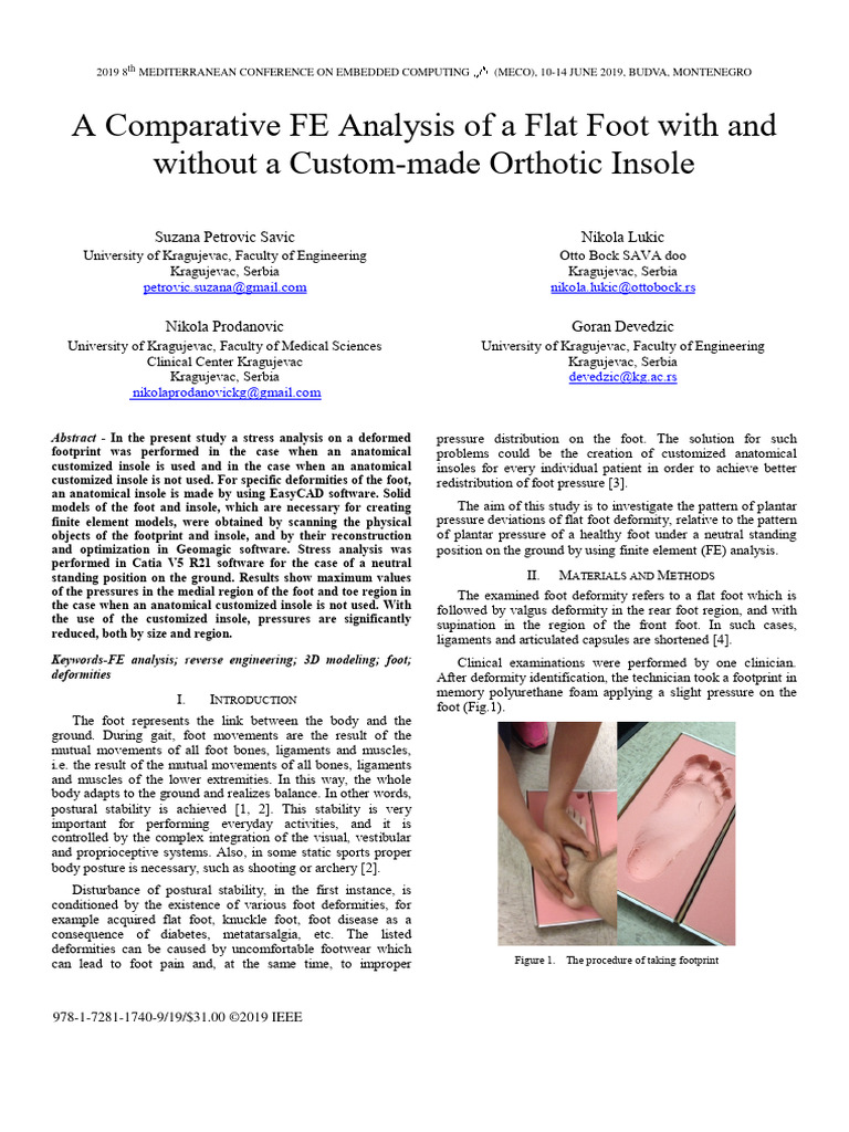 FE Analysis of Flat Foot with Insoles | PDF | Foot | Image Scanner