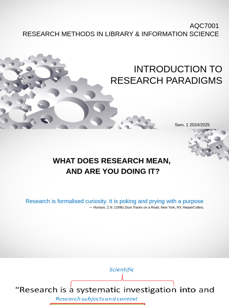 S_Week 1_1 Intoduction to Research Paradigm | PDF | Methodology | Positivism