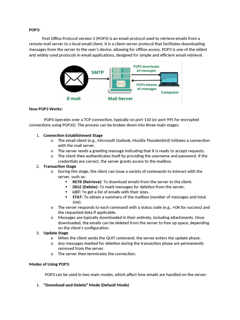 POP3 | PDF | Network Protocols | Computer Networking