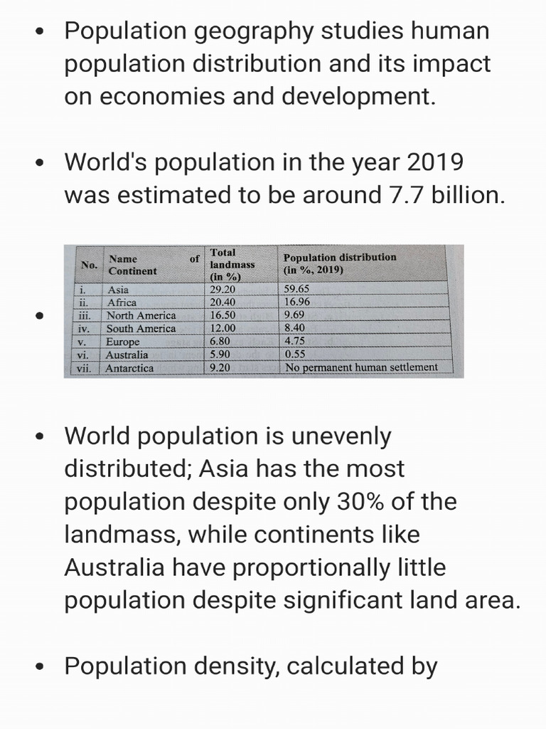 Population Part-1 Summary | PDF