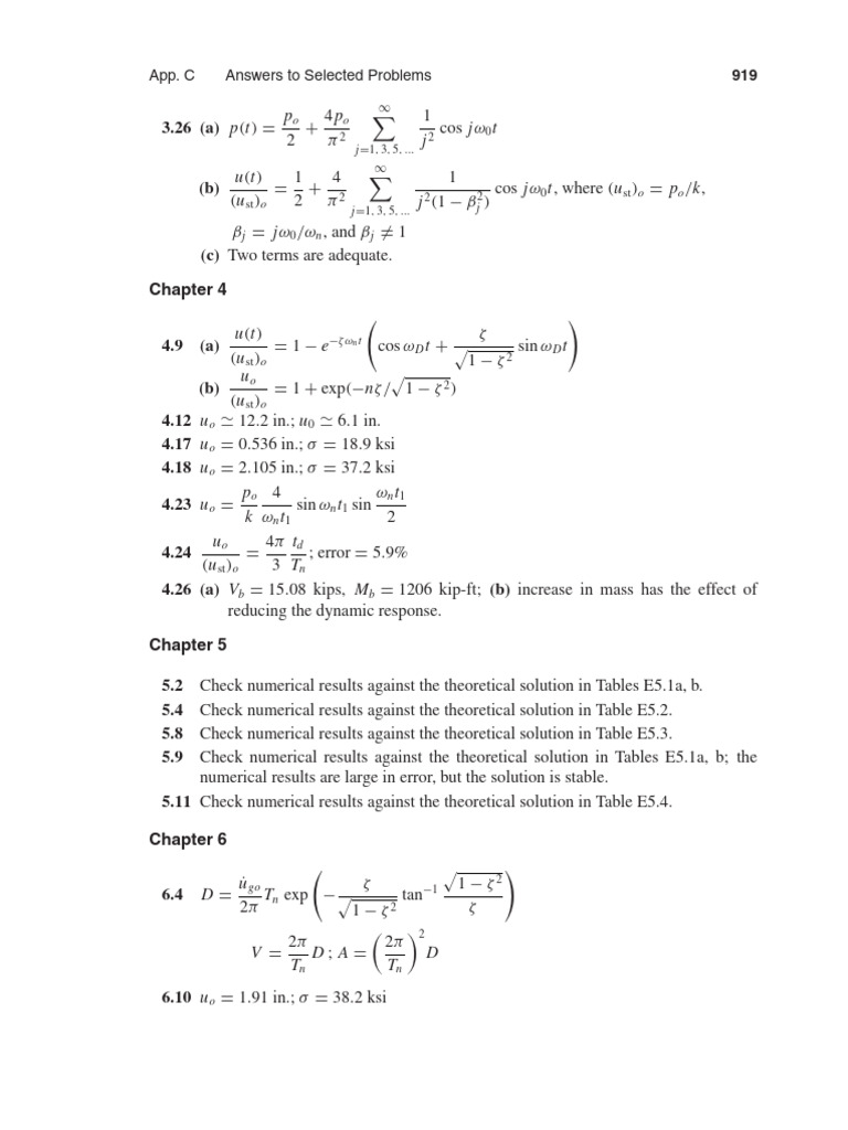 Dynamics of Structures Anil K.chopra Exercise Solution - Part3 | PDF