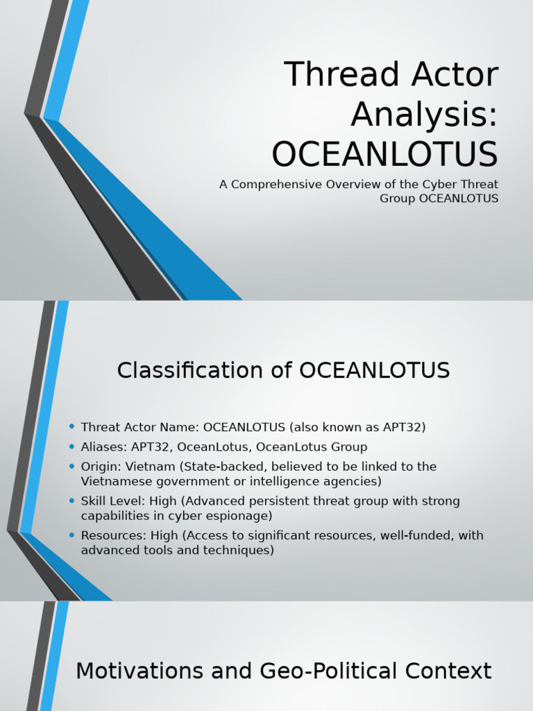 Thread Actor Analysis | PDF | Security | Computer Security