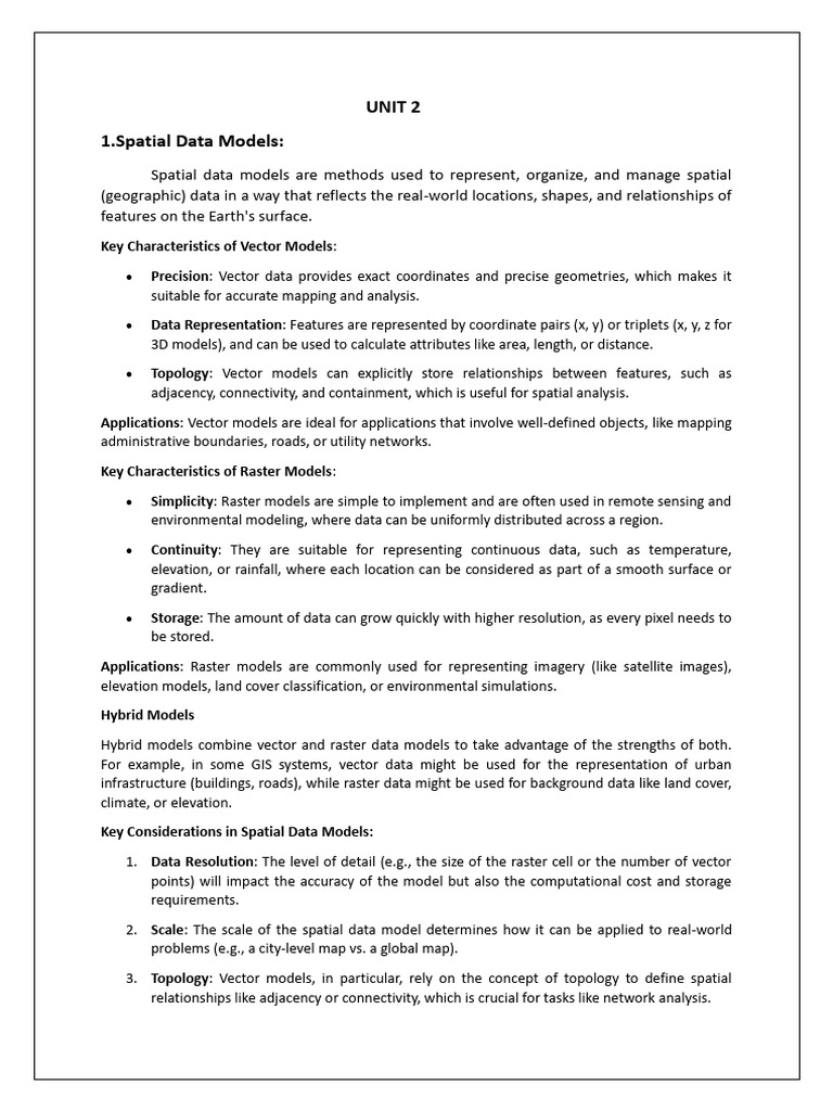 UNIT 2 | PDF | Geographic Information System | Data Compression