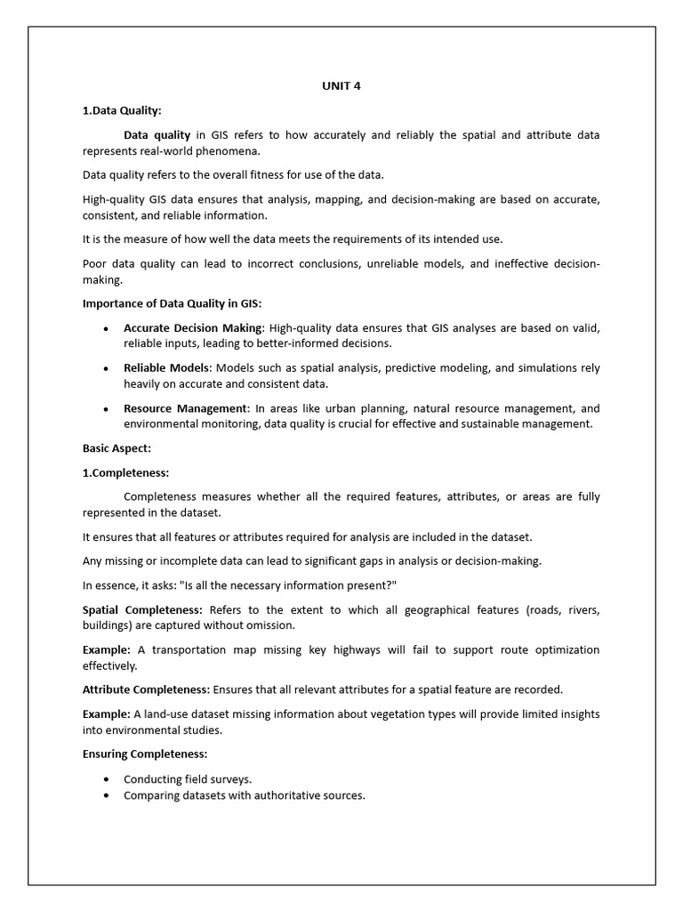 UNIT 4 | PDF | Geographic Information System | Metadata
