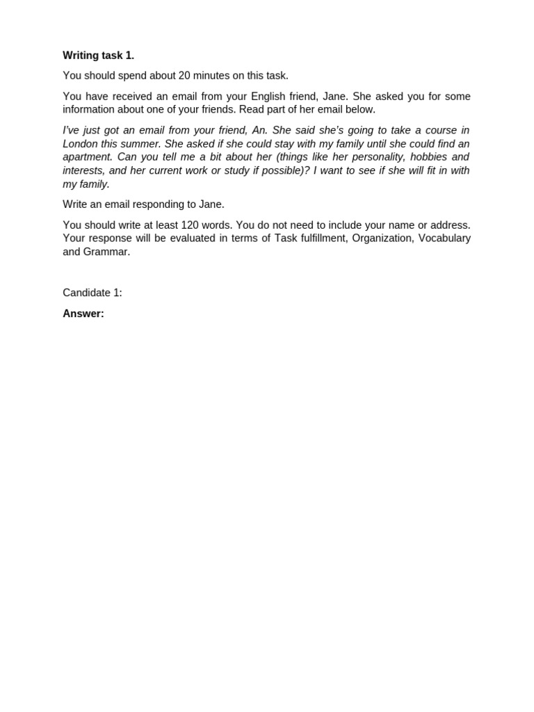 Handout Writing - Task 1 - Letter - ST | PDF