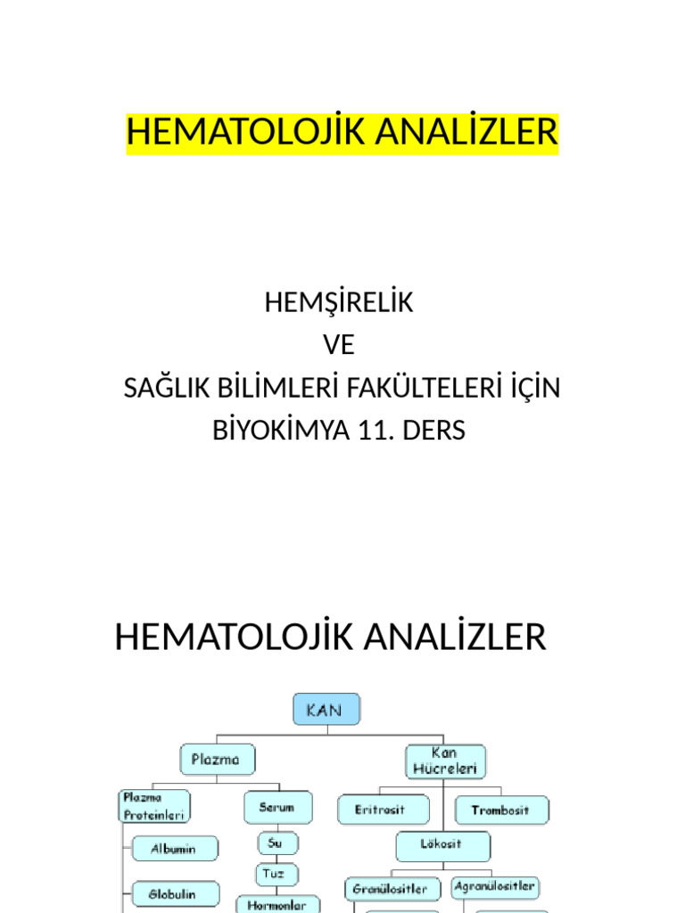 BİYO. 11 HEMATOLOJİ | PDF