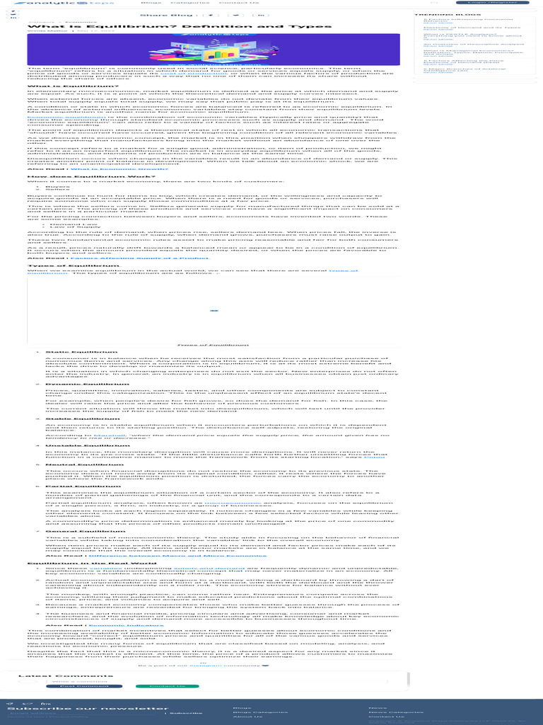 What Is Equilibrium Definition and Types Analy | PDF | Economic Equilibrium | Demand
