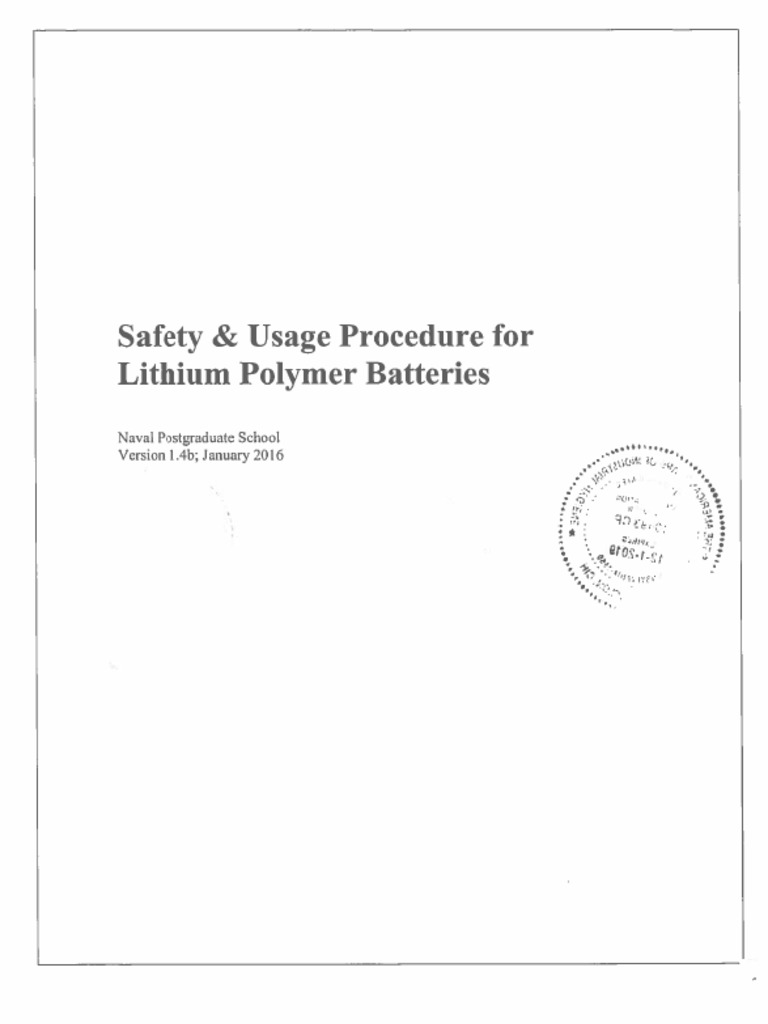 SOP - LiPo - Batteries SOP | PDF