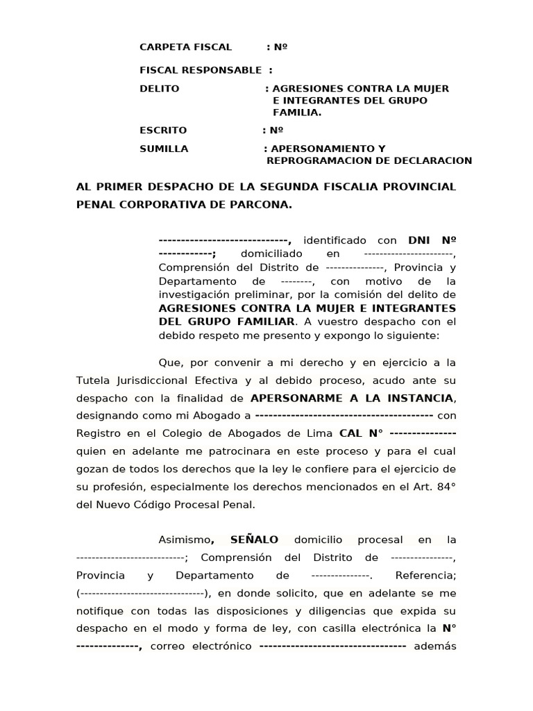 Apersonamiento y Reprogramacion de Declaracion | PDF | Fiscal | Gobierno