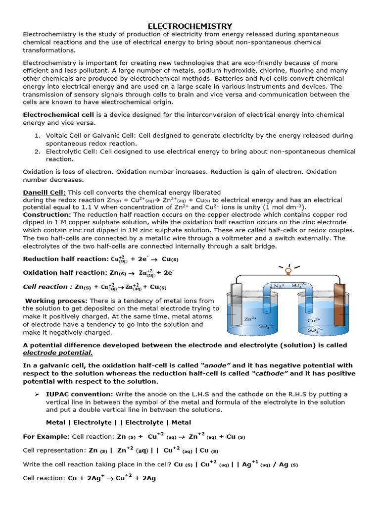 Electrochemistry Pdf Electrochemistry Redox