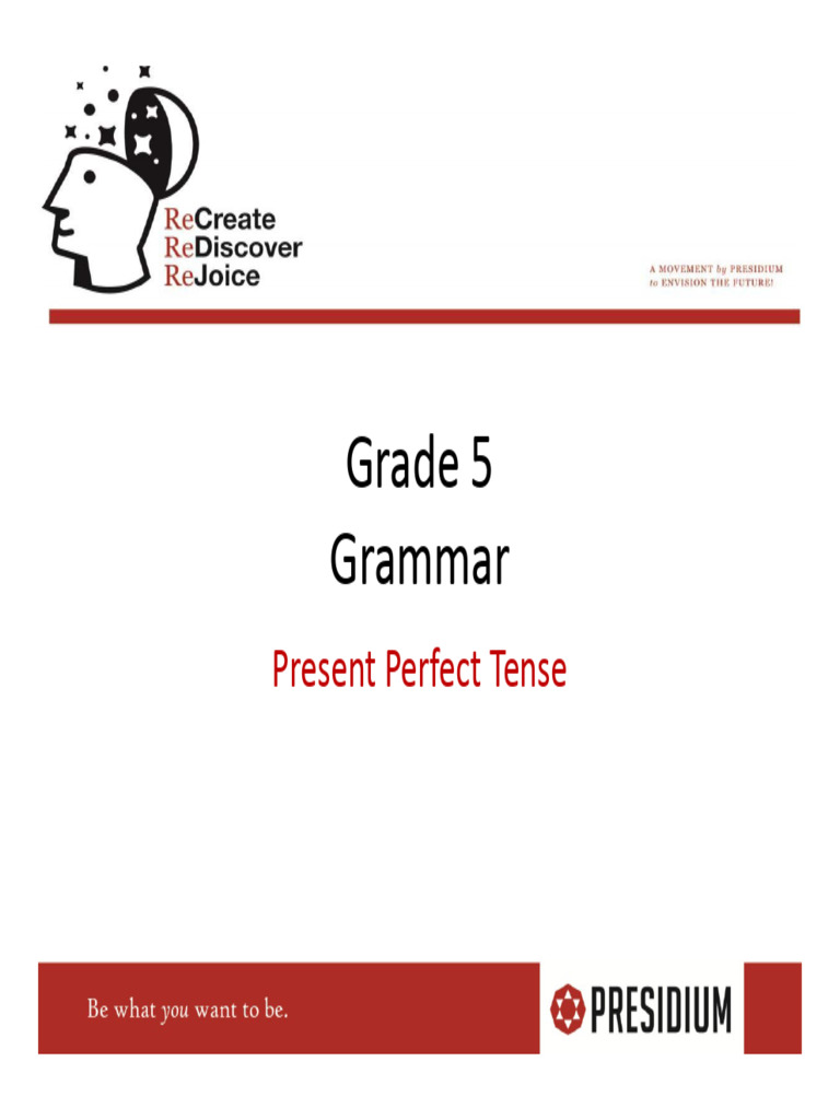 Present Perfect Tense for Grade 5 | PDF | Perfect (Grammar ...