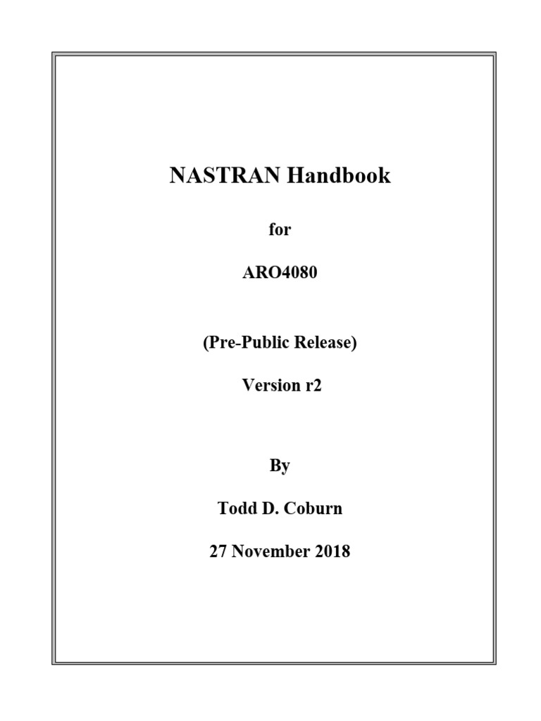 NASTRAN Handbook - Coburn - 181127 | PDF | Eigenvalues And Eigenvectors | Applied Mathematics