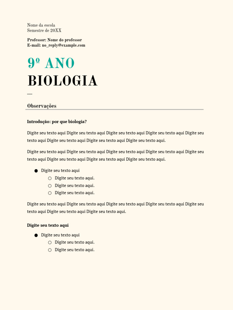 Introdução à Biologia para 9º Ano | PDF