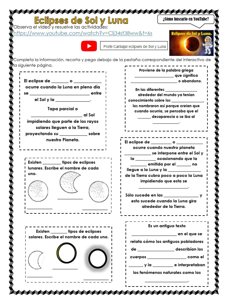 Actividades sobre la Luna y Eclipses | PDF | Eclipse | Luna