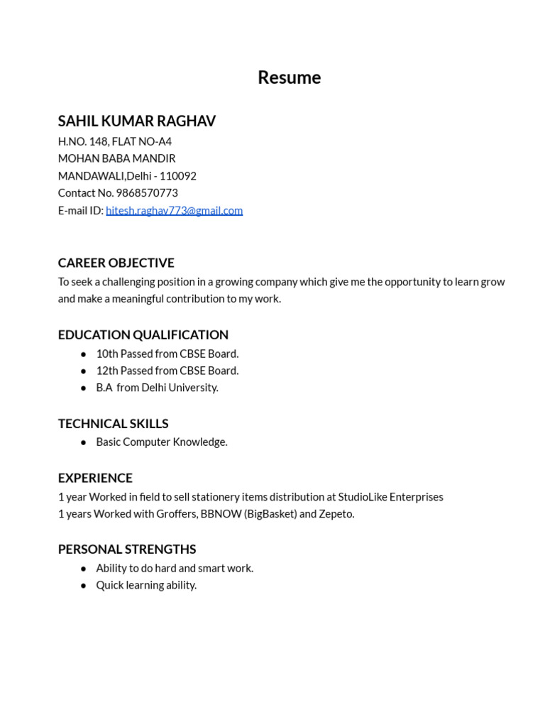 Sahil-Resume-2022 | PDF