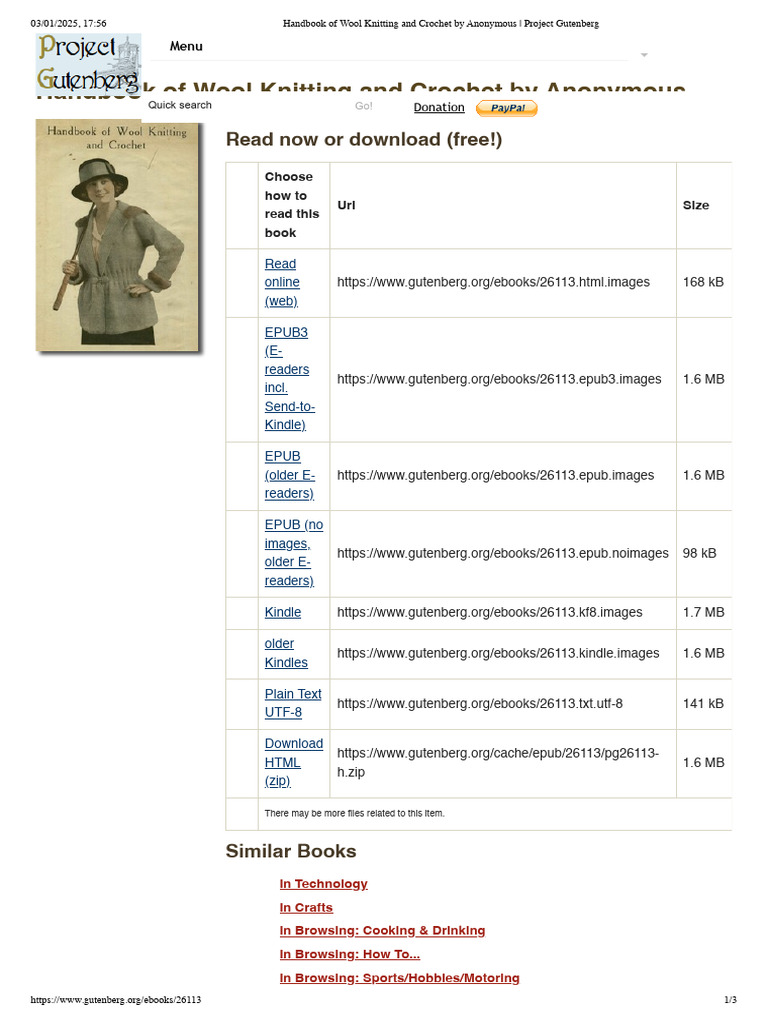 sdjvknfsbjfbsbf | PDF | Project Gutenberg | Knitting