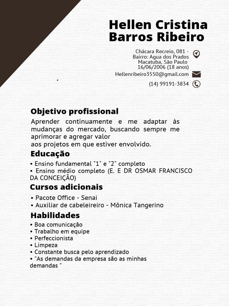 Currículo 1 | PDF