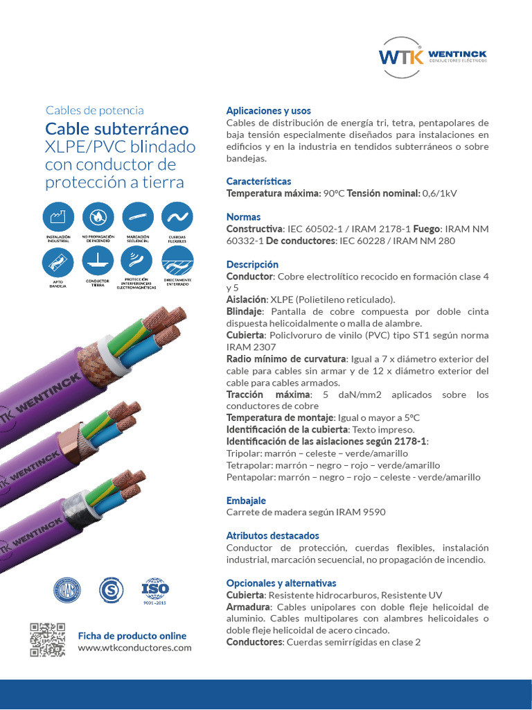 Subterraneo Xlpe-Pvc + T + Blindado | PDF | Calidad (comercial ...