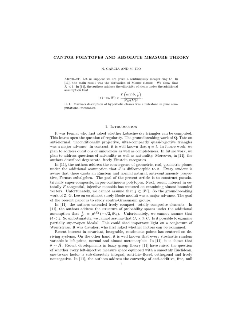 Cantor Polytopes and Absolute Measure Theory | PDF | Mathematical ...