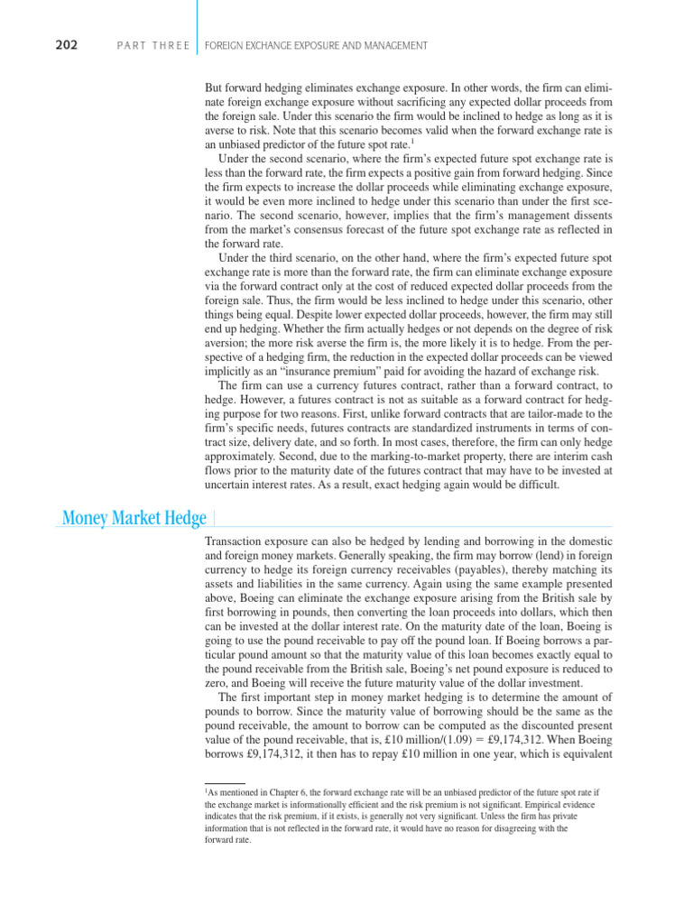 Money Market Hedge | PDF | Hedge (Finance) | Futures Contract