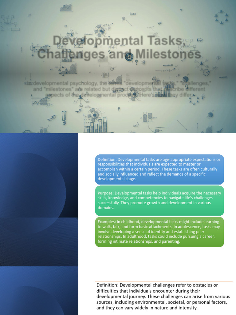Developmental Tasks Challenges and Milestones | PDF | Prenatal ...