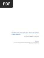 Springer Nature Word Template Guide | PDF | Citation | Paragraph