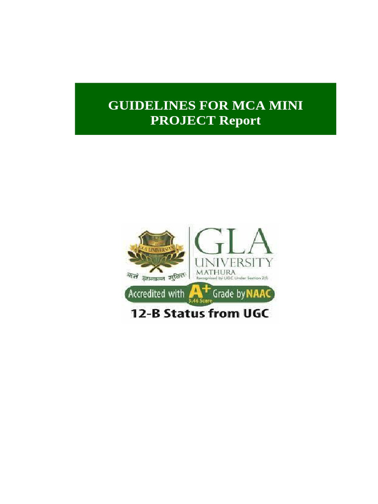 MCA Mini Project Report Guideliness (1) | PDF | Databases | Interface (Computing)