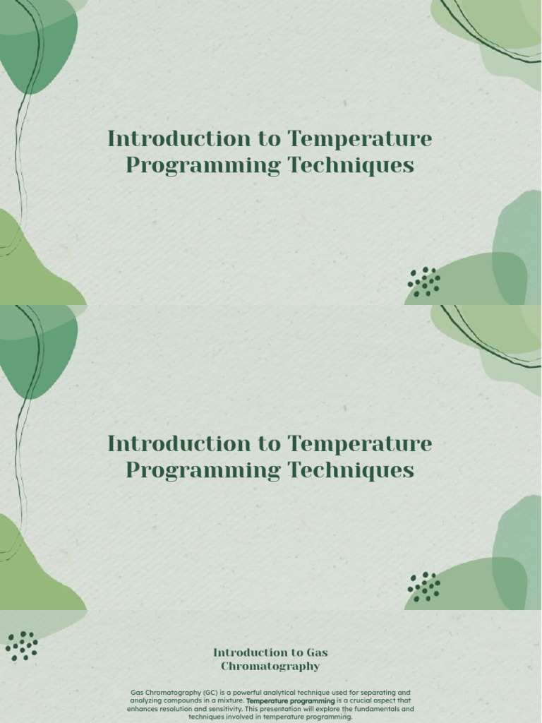 Temperature Programming in Gas Chromatography | PDF | Gas ...