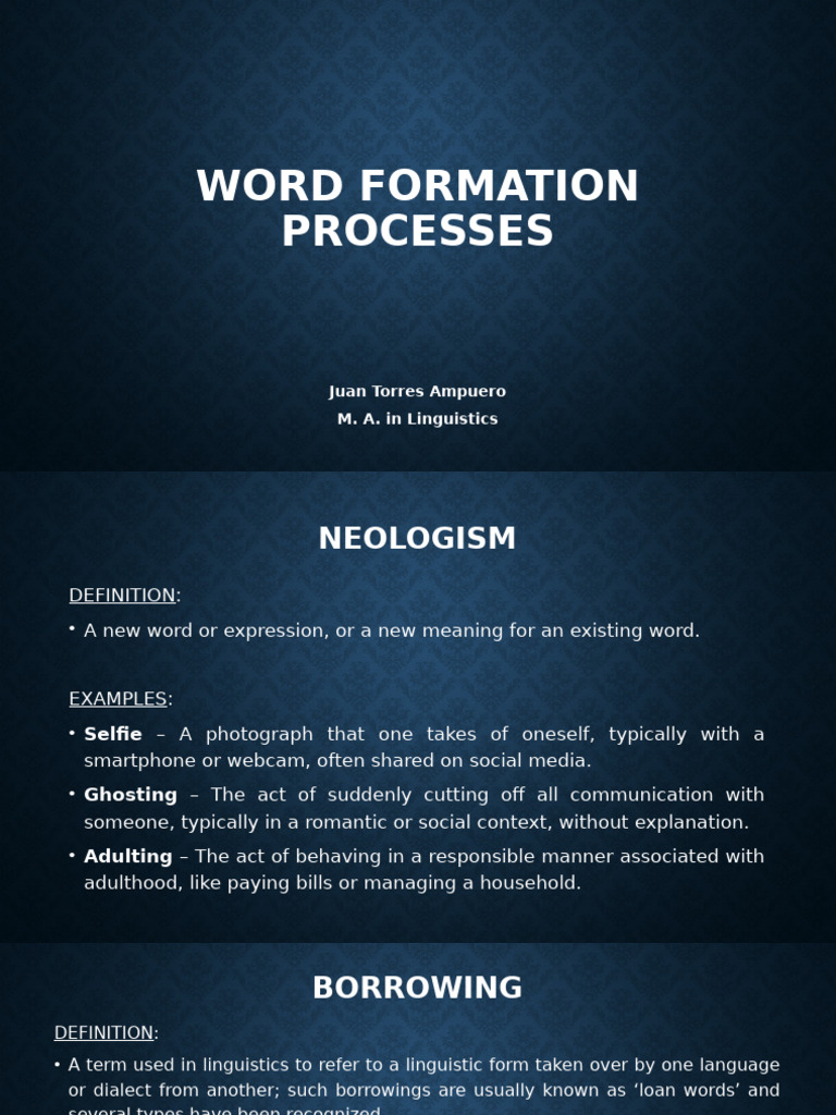 WORD FORMATION Processes JT | PDF | Word | Noun
