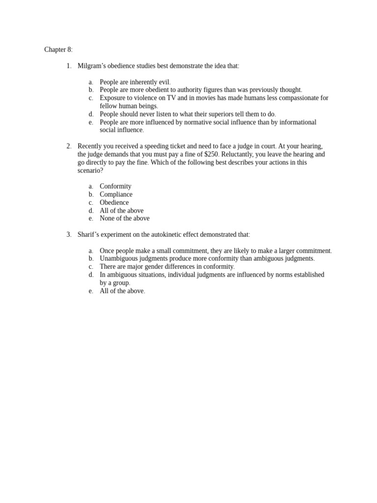 2720 Final Exam Review Questions | PDF | Attachment Theory | Conformity