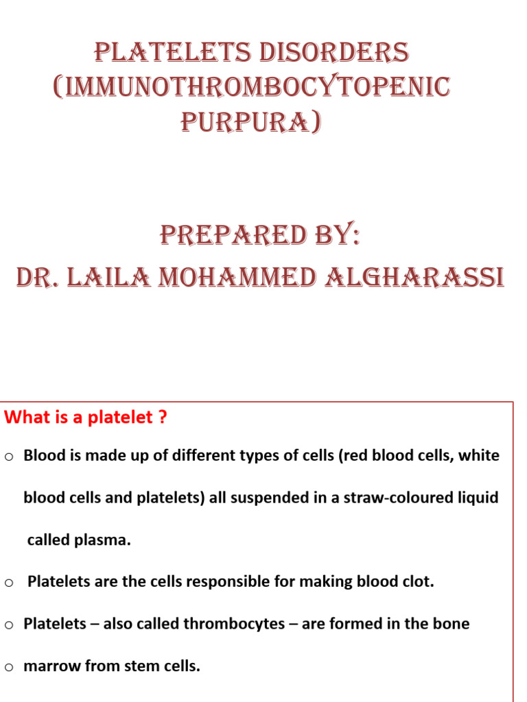 Platelet Disorder ITP 21-10-2023 | PDF | Coagulation | Platelet