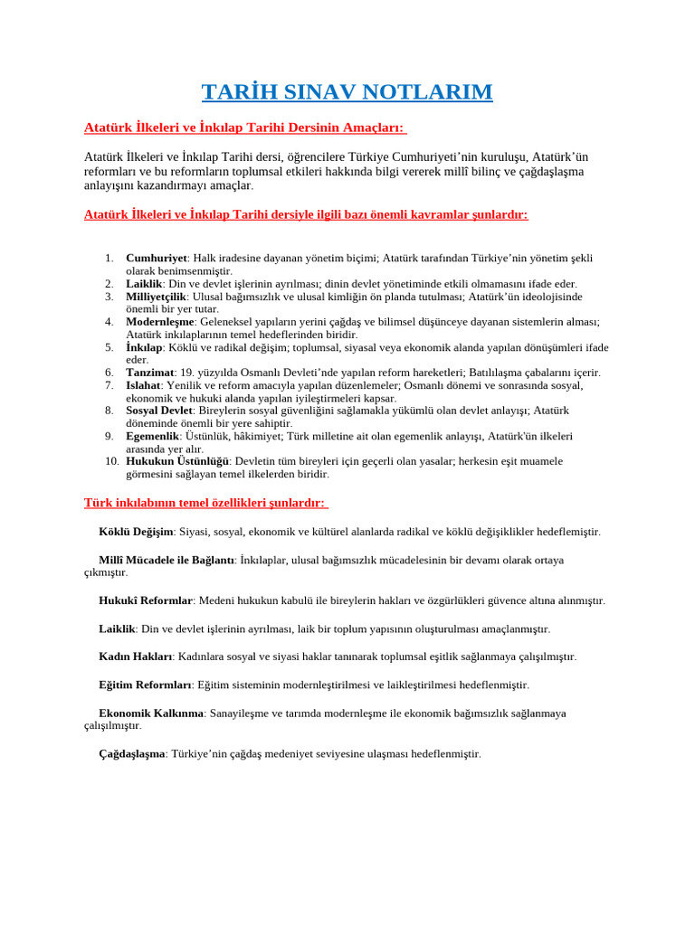 Tari̇h Sinav PDF | PDF