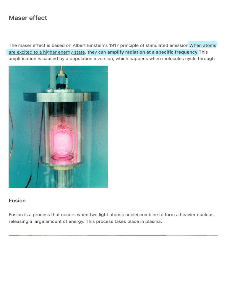 Maser Effect | PDF