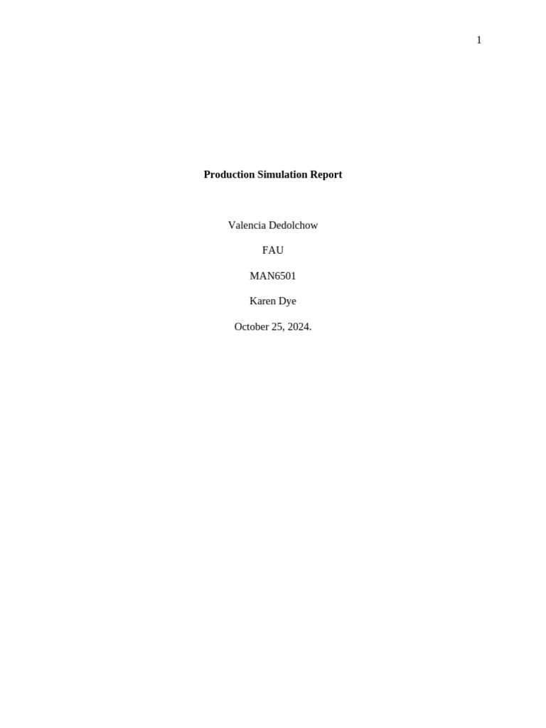 Production Simulation Assessment Report | PDF | Profit (Economics ...