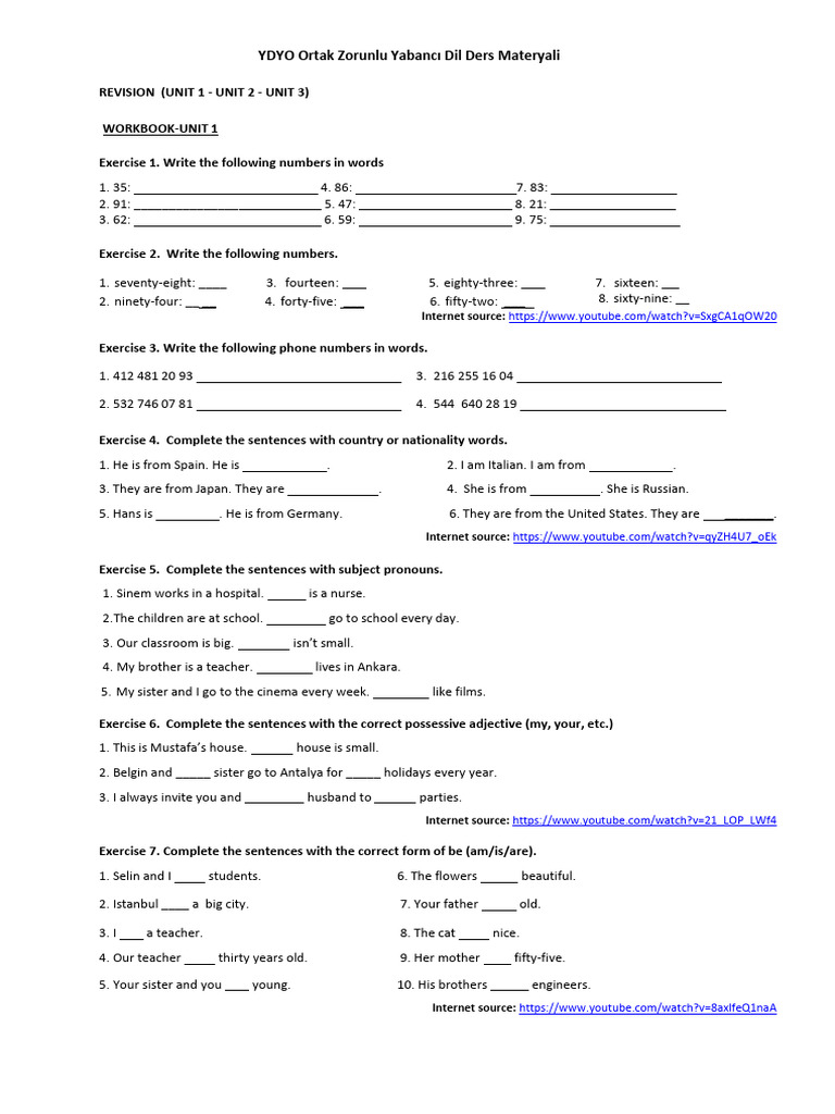 UNITS 1-2-3 Revision | PDF | Linguistics | Linguistic Morphology
