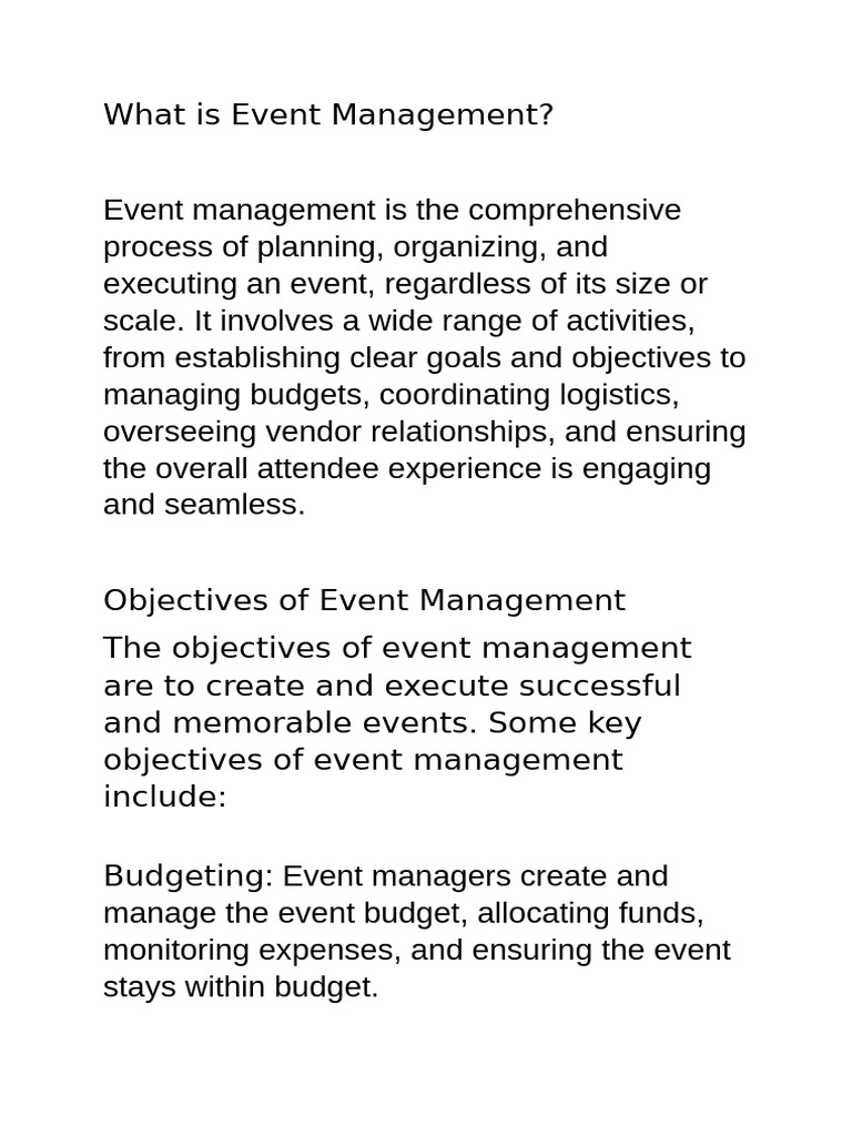 What Is Event Management | PDF