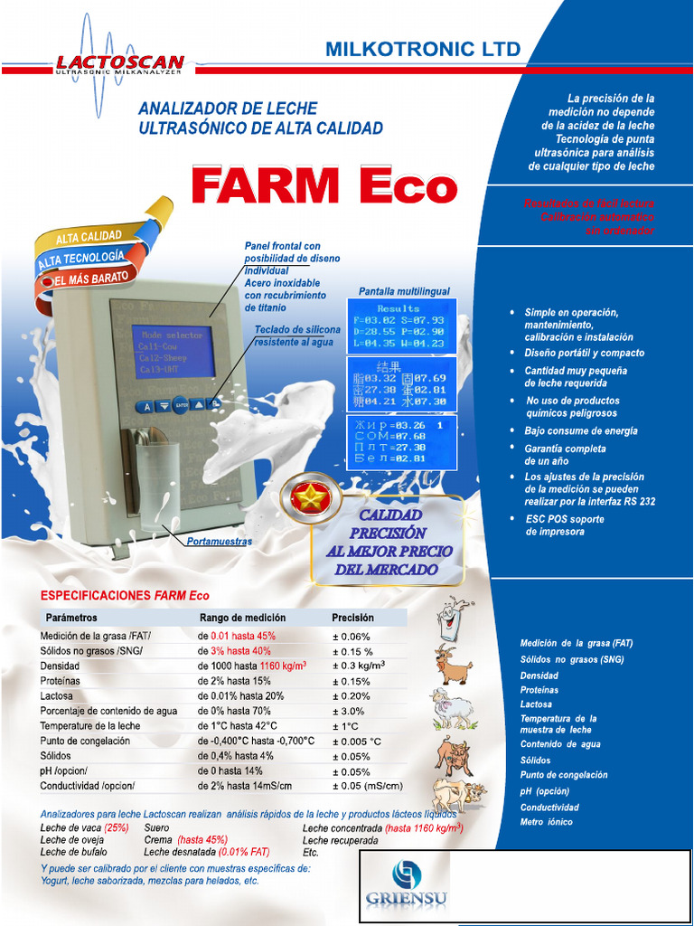 LACTOSCAN Farm ECO-1 - CH | PDF