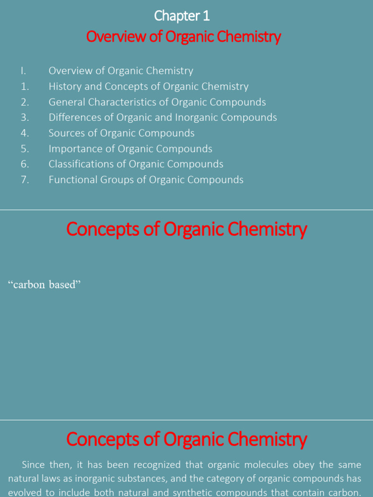 Overview of Organic Chem | PDF | Organic Chemistry | Chemistry